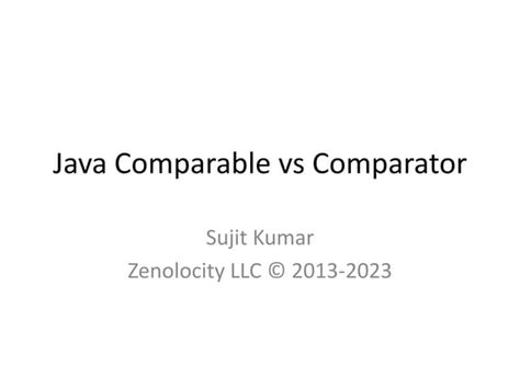 Java Comparable And Comparator Ppt