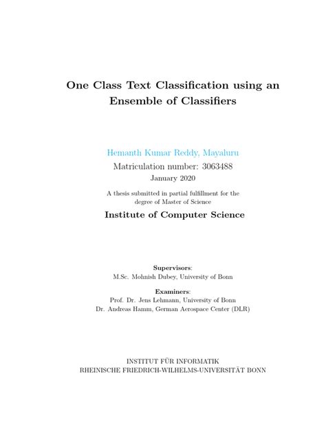 One Class Text Classification Using An Ensemble Of Classifiers Pdf Support Vector Machine