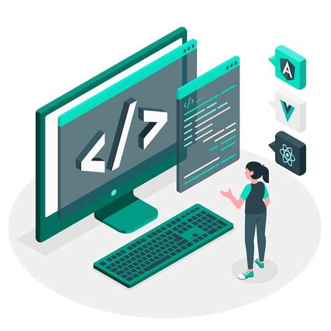 Illustration De Concept De Framework Javascript Vecteur Gratuite