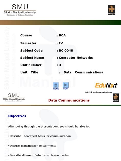 Course Bca Semester Iv Subject Code Bc 0048 Subject Name Computer Networks Unit Number 3
