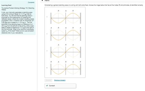solved part a a general standing wave on a string with both