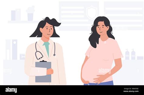 Pregnant Woman Attending Routine Antenatal Consultation With Female