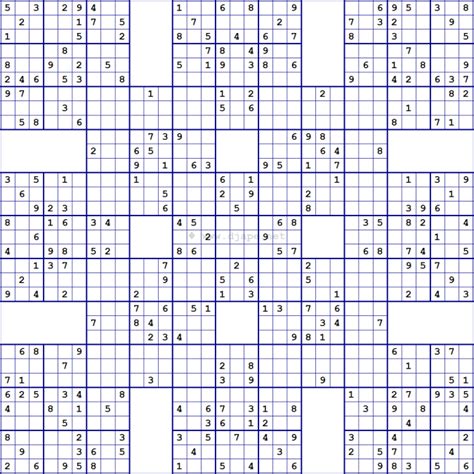Super Samurai Sudoku 13 Grids Sudoku Super Samurai Sudoku Puzzles