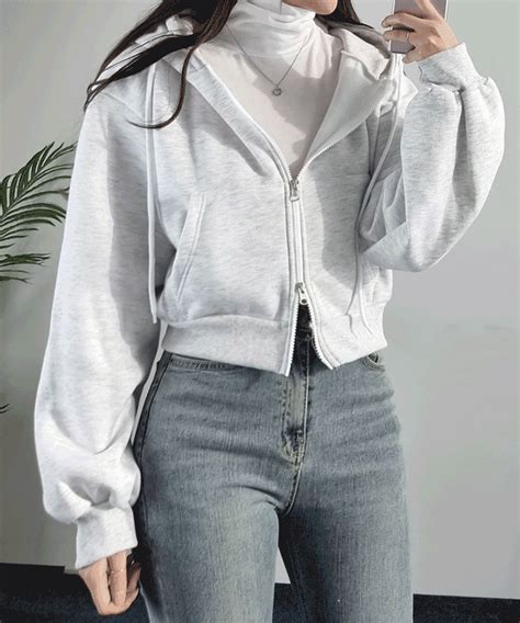 [겨울기모~ ] 연애 투웨이 크롭 후드집업 에이블리