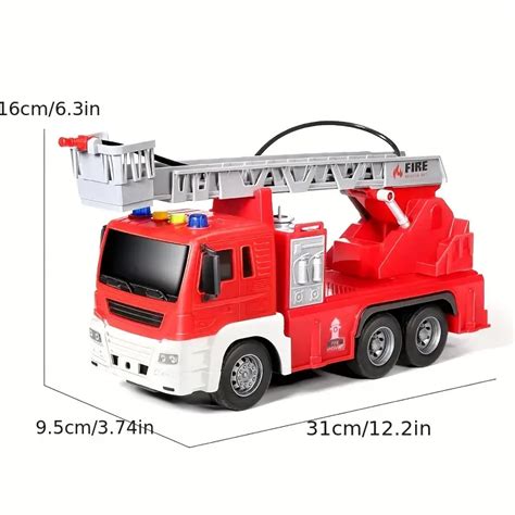 대형 시뮬레이션 소방차 장난감 자동차 소방관 분무 가능한 조명 음향 효과 물탱크 자동차 초대형 구조 차량 소년의 생일 선물 자동차 모형 Temu