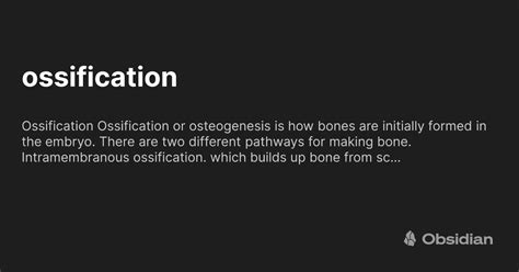 Ossification Obsidian Publish