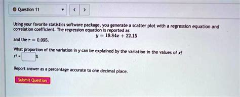 Question 11 Using Your Favorite Statistics Software Package You