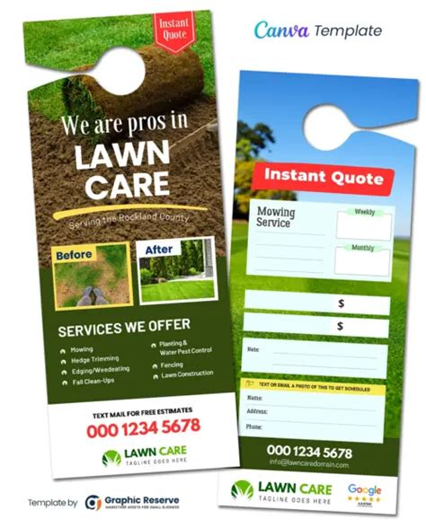 Landscaping Door Hanger Design Template For Canva And Vistaprint