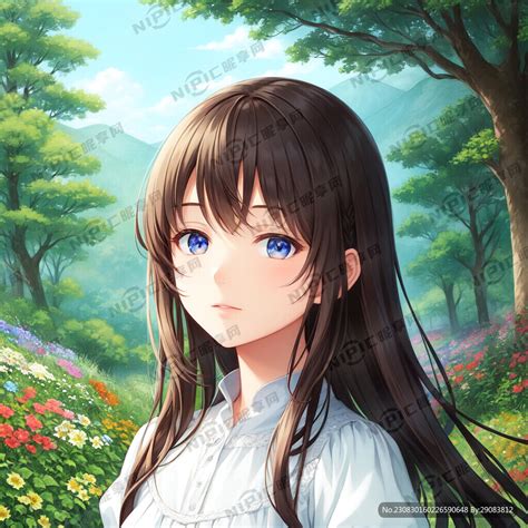 Ai创作图古风动漫少女 唯美农家女 面容精致 毛发精致 立体画 花朵盛开 超细节 超高清 水彩画 痞子考中状元 结婚 昵图网