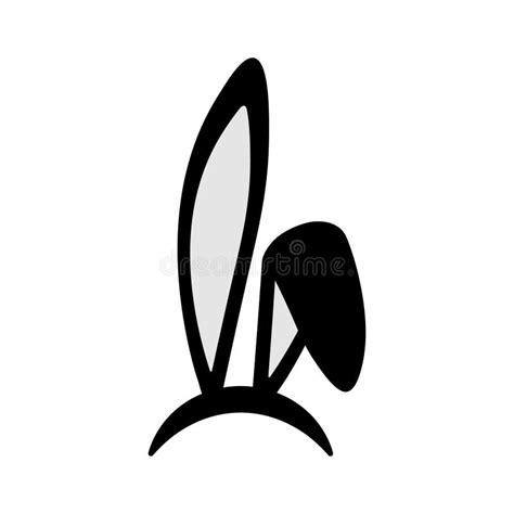 Vector Easter Bunny Ears Mask Spring Bunny Ears Hat Isolated On White Background Illustration