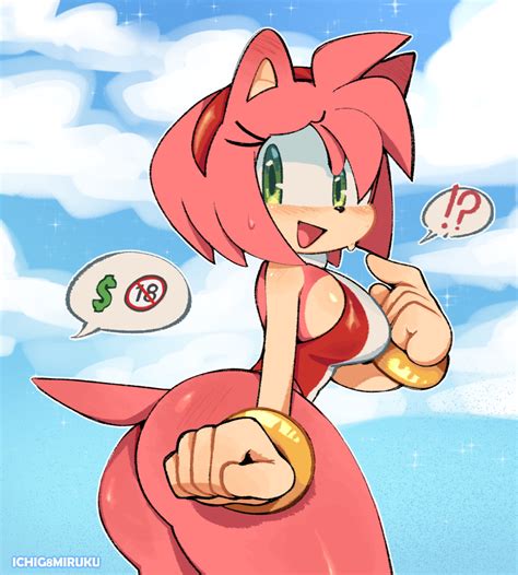 Rule 34 D Absurdres Amy Rose Anthro Ass Backless Swimsuit Blush