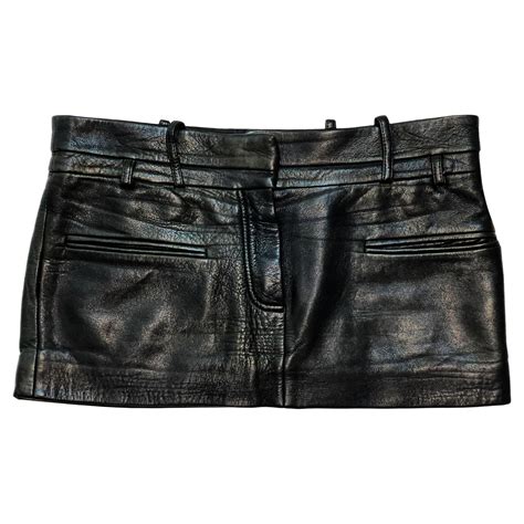 Balenciaga By Nicolas Ghesquiere Black Leather Low Rise Micro Mini Skirt Ropa Ropa Linda