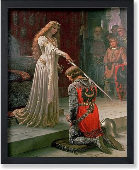 Poster Master Queen And Knight Print Accolade Ceremony Poster Medieval Knighthood