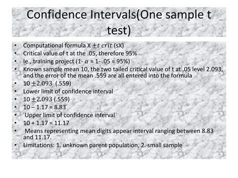 The T Test Mean Comparison 1 Pptx