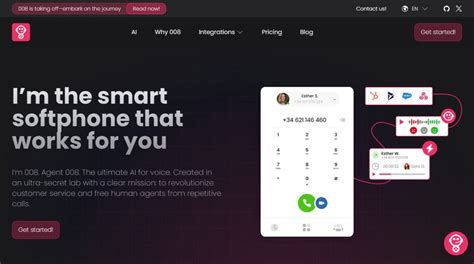 008是一款开源voip电话，集成了先进的ai技术，旨在通过智能自动化提升客户服务体验。 Soai Im