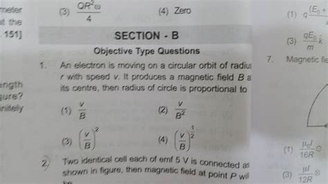 Section B Objective Type Questions Filo