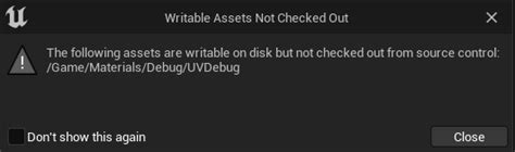 unreal engine complains that a local file is writable but not checked out even though it is
