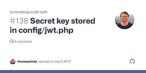 secret key stored in config jwt php · issue 138 · tymondesigns jwt