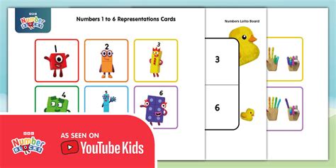 Numberblocks Numbers 1 6 Visual Representation Cards