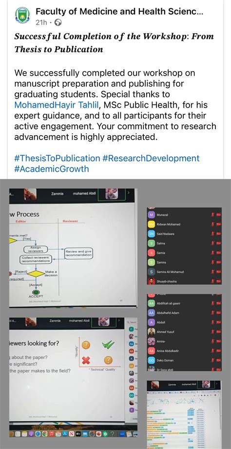 Mohamedhayir T Mohamud On Linkedin I Was Glad To Give A Workshop On “manuscript Writing And