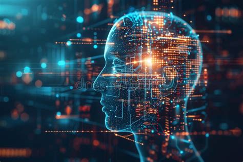 Captivating Image Representing The Biohacking Concept Featuring A Human Head With Abstract