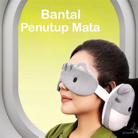 Jual Bantal Travelling Penutup Mata 2in1 Eye Mask And Neck Pillow Package Penutup Mata Traveling