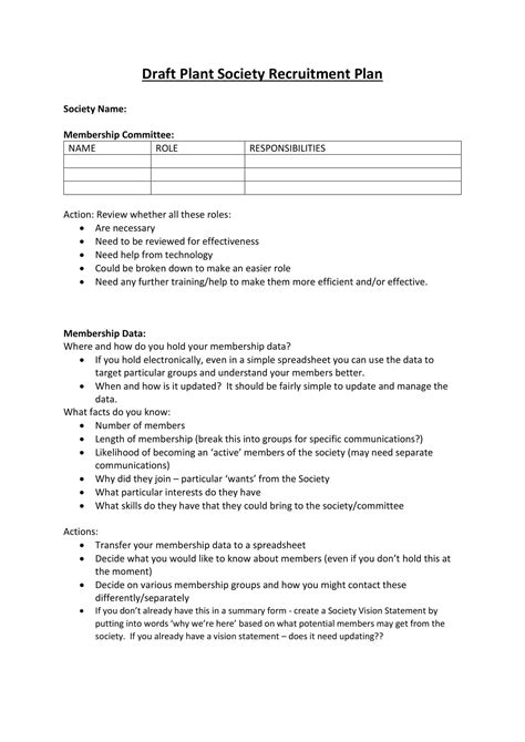 Free Printable Recruitment Plan Templates Pdf Word Excel