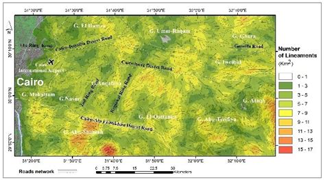 Lineaments Density Map Of The Automatically Extracted Lineaments Download Scientific Diagram