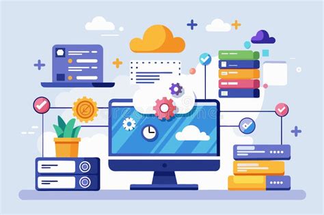 A Computer Screen Displaying Information With A Cloud Hovering Above It