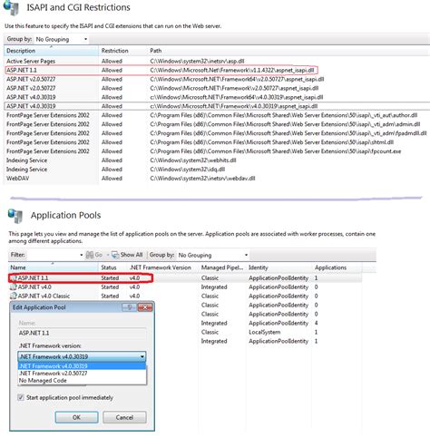 Net Framework 11 On Iis 75 Windows 7 64 Bit Stack Overflow
