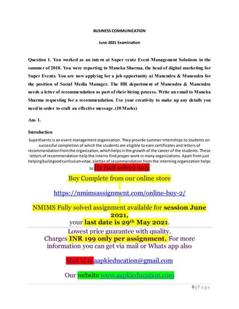 2nd Sem Nmims Solved Assignments June 2021 Docx