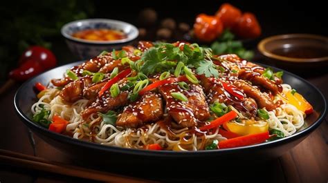 Premium Ai Image Stir Fry Noodles In Bowl