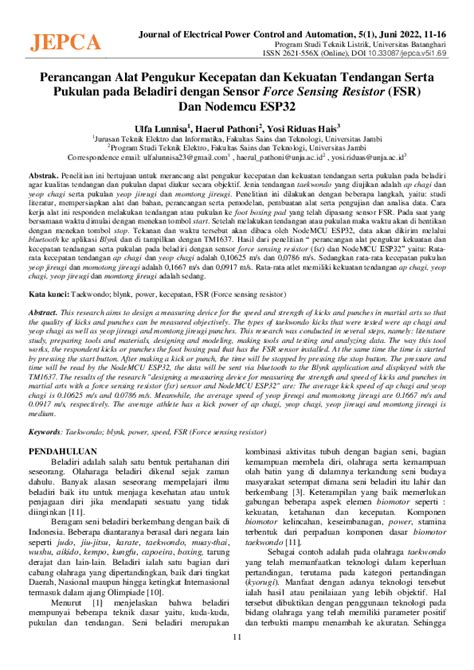 Pdf Perancangan Alat Pengukur Kecepatan Dan Kekuatan Tendangan Serta