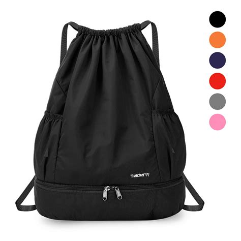 Foldable Drawstring Backpack Sports Gym Bag With Wet And Dry Yeacher