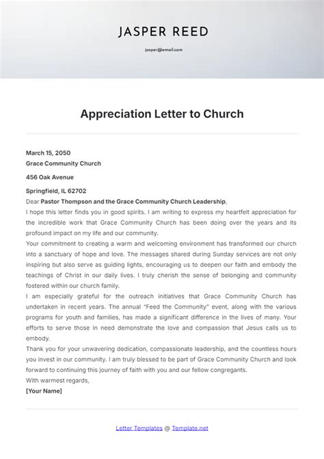 Thank You Letter Church How To Write A Thank You Message To Church