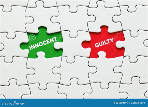 Legal Or Judgmental Verdict Decision Or Dilemma Between Innocence Or Guilt Stock Image Image
