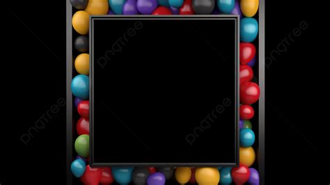 풍선으로 둘러싸인 검은 색과 화려한 프레임 검정색 배경에 여러 가지 빛깔의 풍선의 3d 렌더링 프레임 고화질 사진 사진 배경 일러스트 및 사진 무료 다운로드 Pngtree