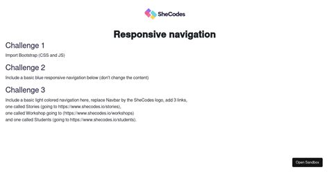 Responsive Navigation Challenge Forked Codesandbox