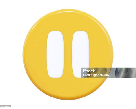 3d 노란색 일시 중지 단추 아이콘입니다 Tv 비디오 영화 라이브 스트림을 시청하는 기호입니다 분리된 배경에 스톡 벡터 그림입니다 3차원 형태에 대한 스톡 벡터 아트 및