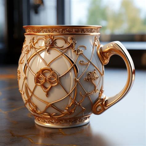 Highly Detailed Realistic Gold Mug 3d Model Design Stock Illustration Illustration Of Gold