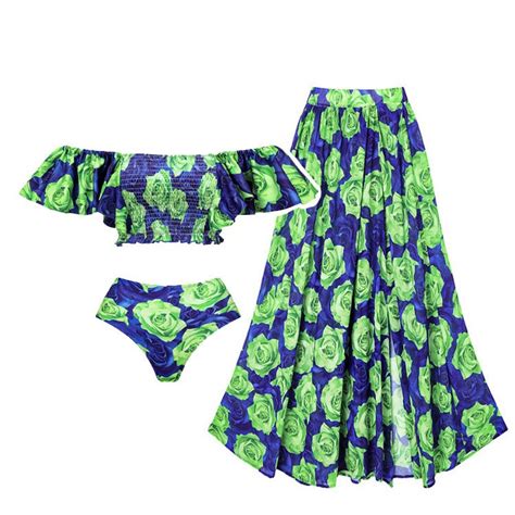 Moda Praia Três Em Um Biquíni Maiô Feminino Verde Sexy Retro Cintura