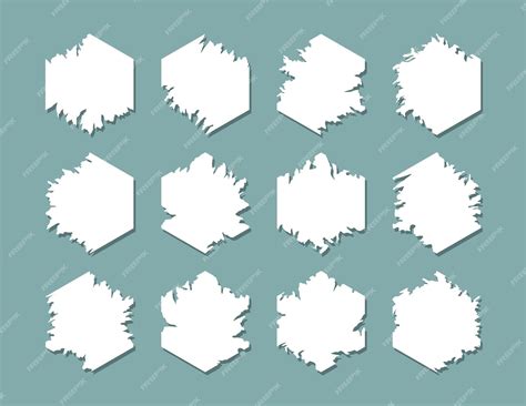 Premium Vector Set Of Hexagon Paper Torn Border Design