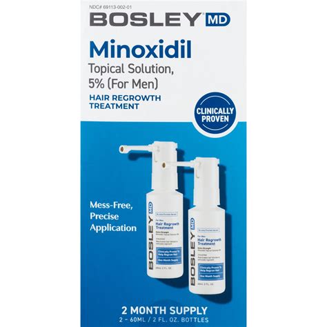 Bosleymd Mens 5 Minoxidil Spray For Hair Regrowth 2 Month Supply