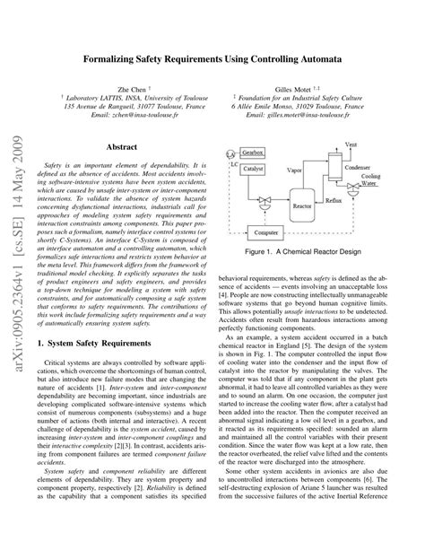 PDF Formalizing Safety Requirements Using Controlling Automata
