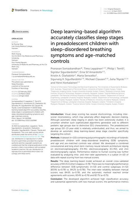 Pdf Deep Learning Based Algorithm Accurately Classifies Sleep Stages