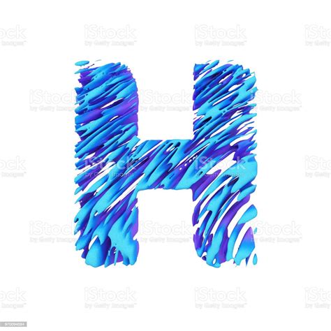 알파벳 H 대문자 편지입니다 지저분한 글꼴의 칫 솔 질 했다 3d 렌더링에 고립 된 흰색 배경 거친에 대한 스톡 사진 및 기타 이미지 Istock