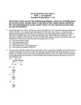 AP Statistics Unit Test Inference For Quantitative Data Means