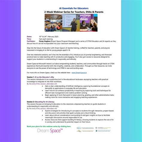 Ai Essentials For Educators 2 Week Webinar Series For Teachers Snas