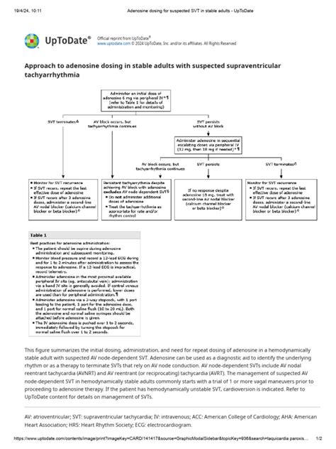 Adenosine Dosing For Suspected Svt In Stable Adults Uptodate