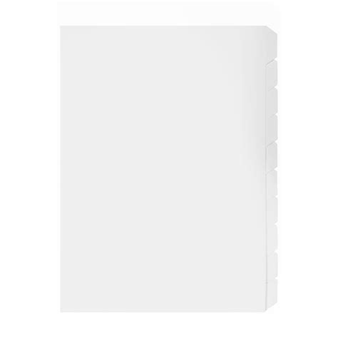 8x Marbig Unpunched 10 Tab Manilla A4 Ring Binder Indicesdivider